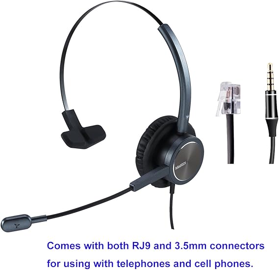 RJ9 Cisco Headset for Telephone with Noise Cancelling Microphone ...