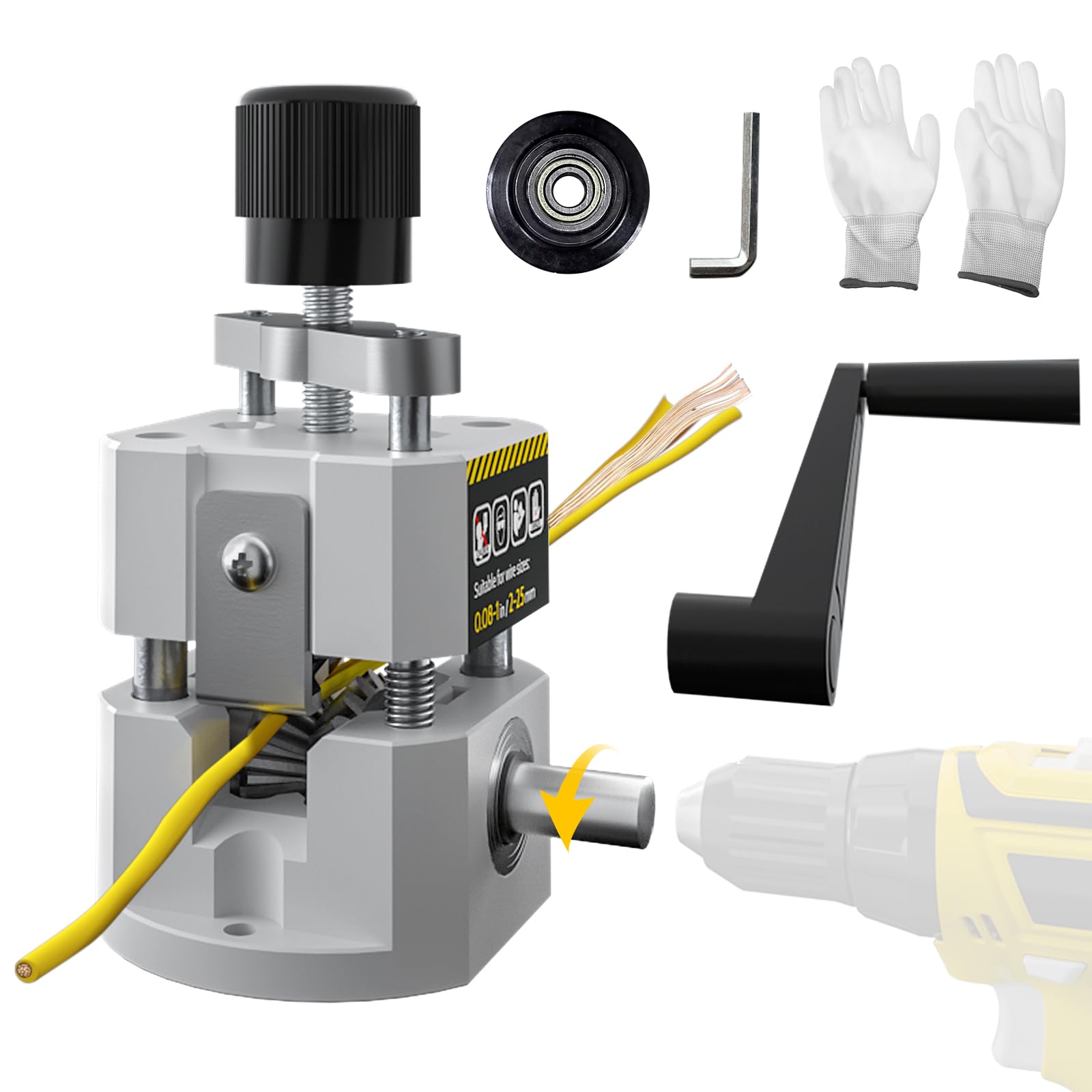 GEEKBEE Manual Wire Stripper Machine, 0.08''-1'' Portable Copper Wire ...