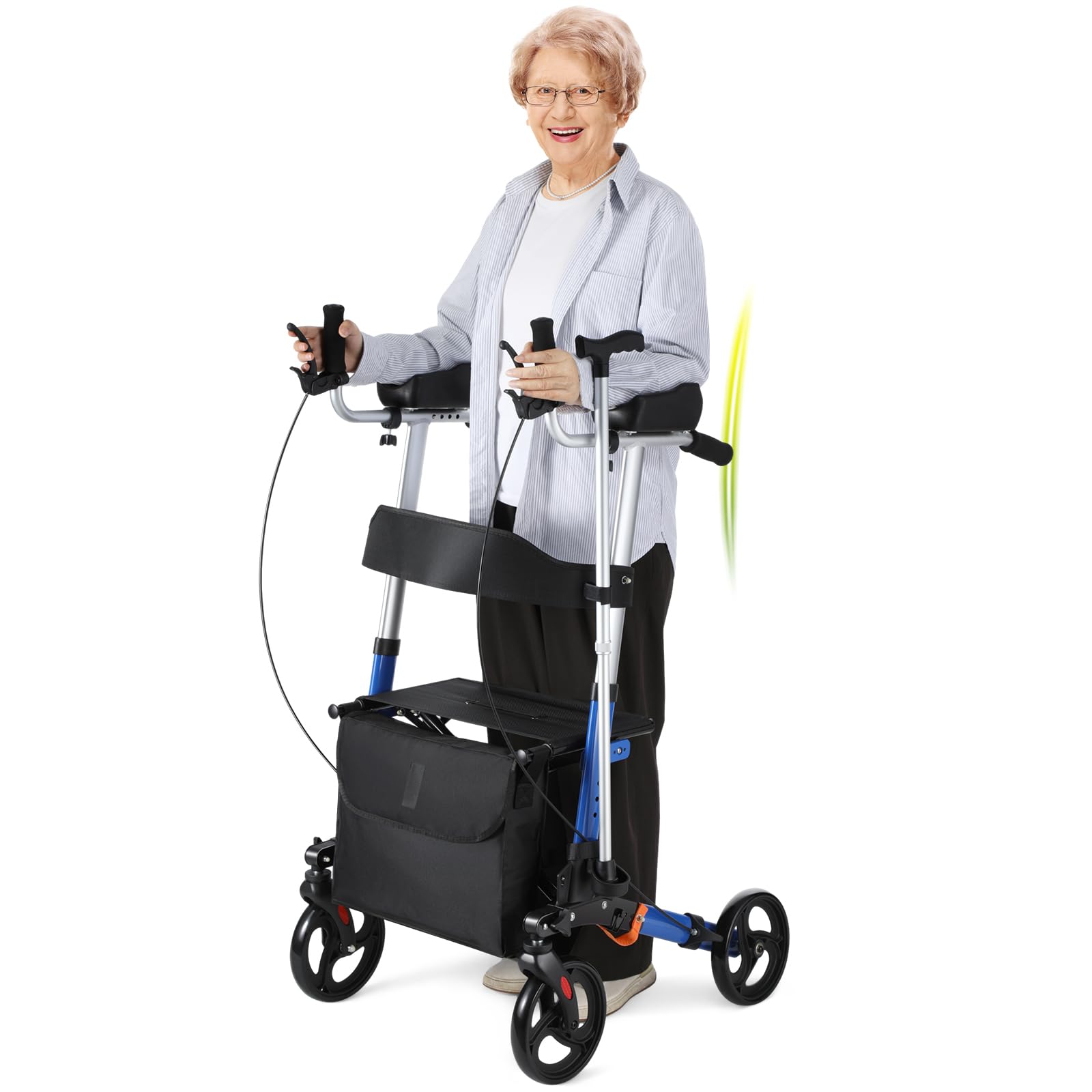 Hybodies Upright Walker with Seat, Hybodies Stand Up Folding Rollator ...