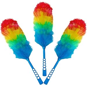Amazon.com: Tockrop 3 Pack Upgrade 19” Rainbow Static Feather Duster ...