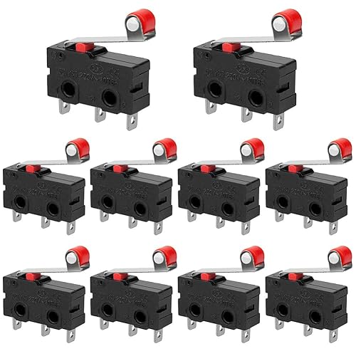 10Pcs Micro Limit Switch with Momentary Roller Lever Arm AC 250V 5A ...
