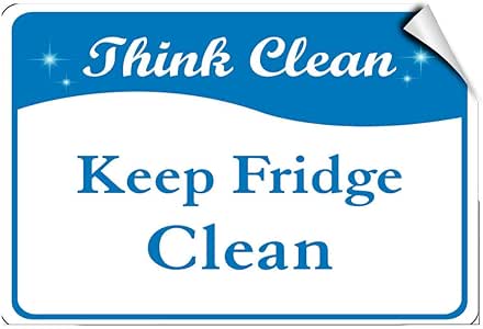 Amazon.com: Think Clean Keep Fridge Clean Business LABEL DECAL STICKER ...