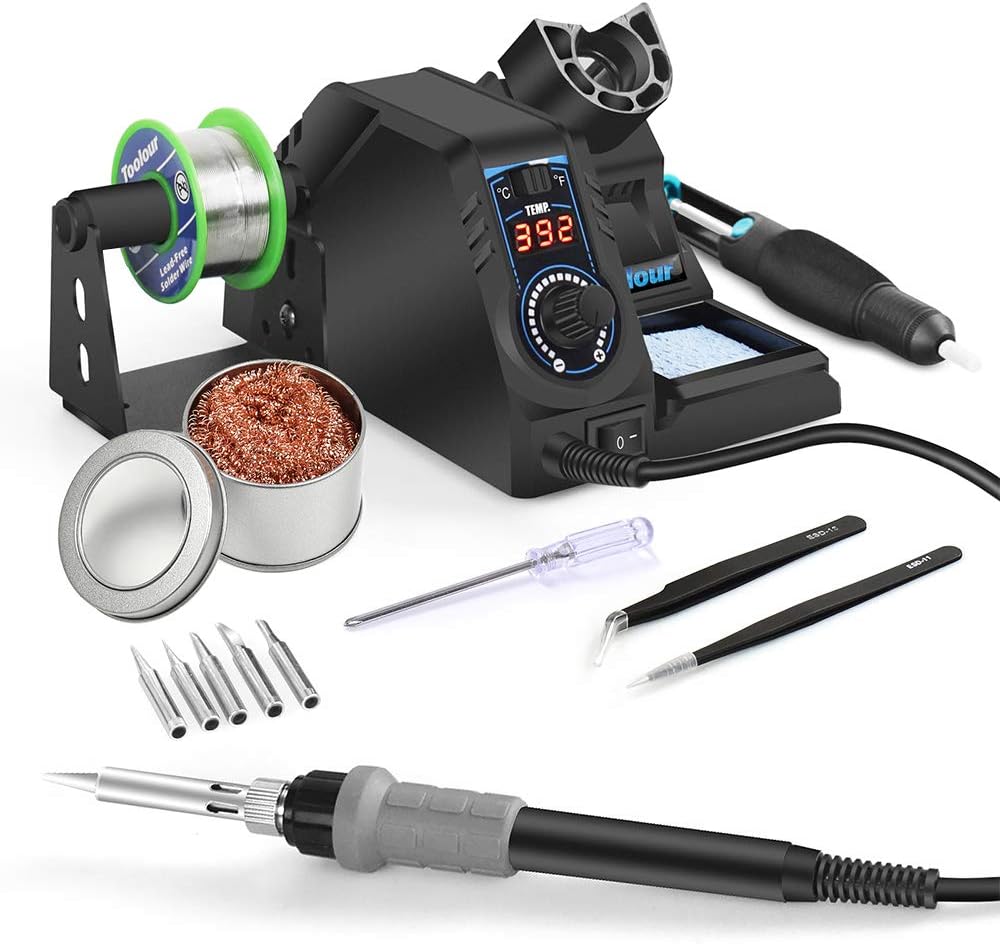Soldering Iron Station Toolour Digital Solder Iron Kit with 392°F-896°F ...