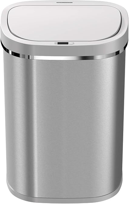 Sensor bin Ninestars 80l Stainless Silver Steel Automatic Touch Free ...