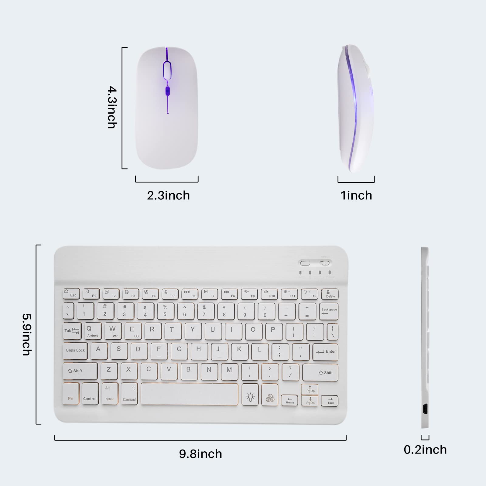 Mua Ultra-Slim Bluetooth Keyboard and Mouse Portable Mini Wireless ...
