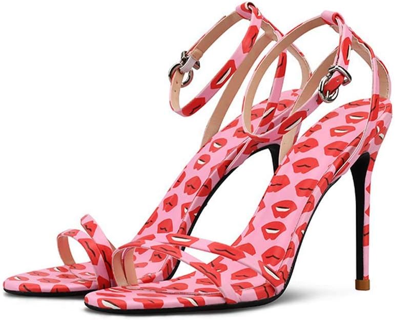 Round Toe Stilettos with Red Lips And High Heels: Amazon.co.uk: Shoes ...