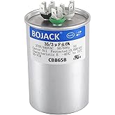 PowerWell 35+3 MFD uf Micro Farad 370 or 440 Volt Dual Run Round Capacitor PW-CAP-35/3/370-440R ...