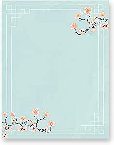 Amazon.com : 100 Stationery Writing Paper, with Cute Floral Designs ...