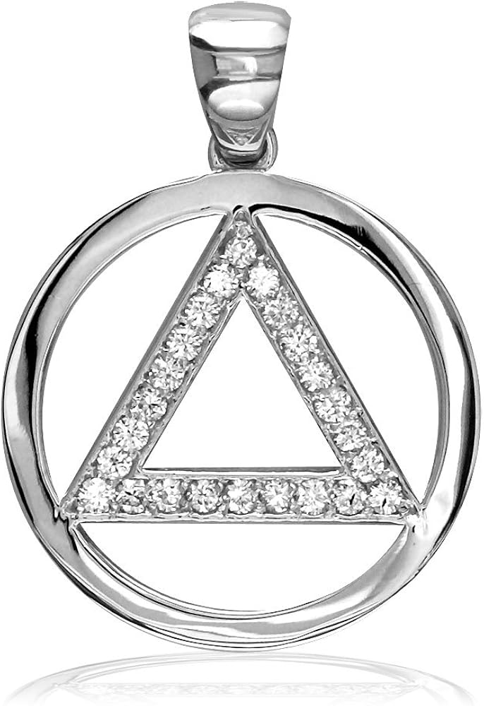 Amazon.com: Diamond AA Alcoholics Anonymous Sobriety Pendant, 0.40CT in ...