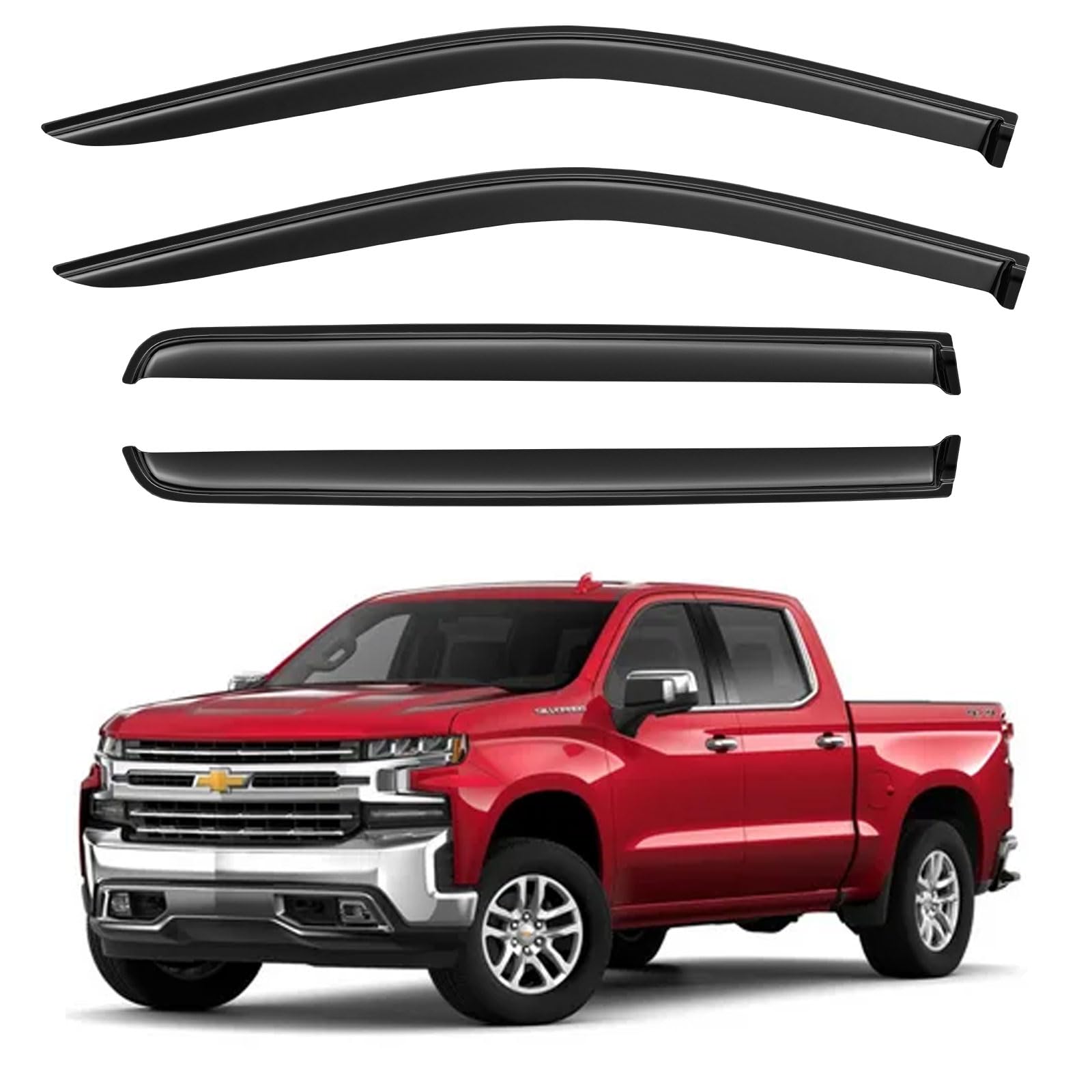 Window Visors Rain Guards for 2019-2024 Chevy Silverado/GMC Sierra 1500 ...