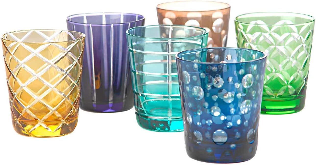 Tumbler Cuttings Lot de 6 verres - Verre poli - Plusieurs motifs ...