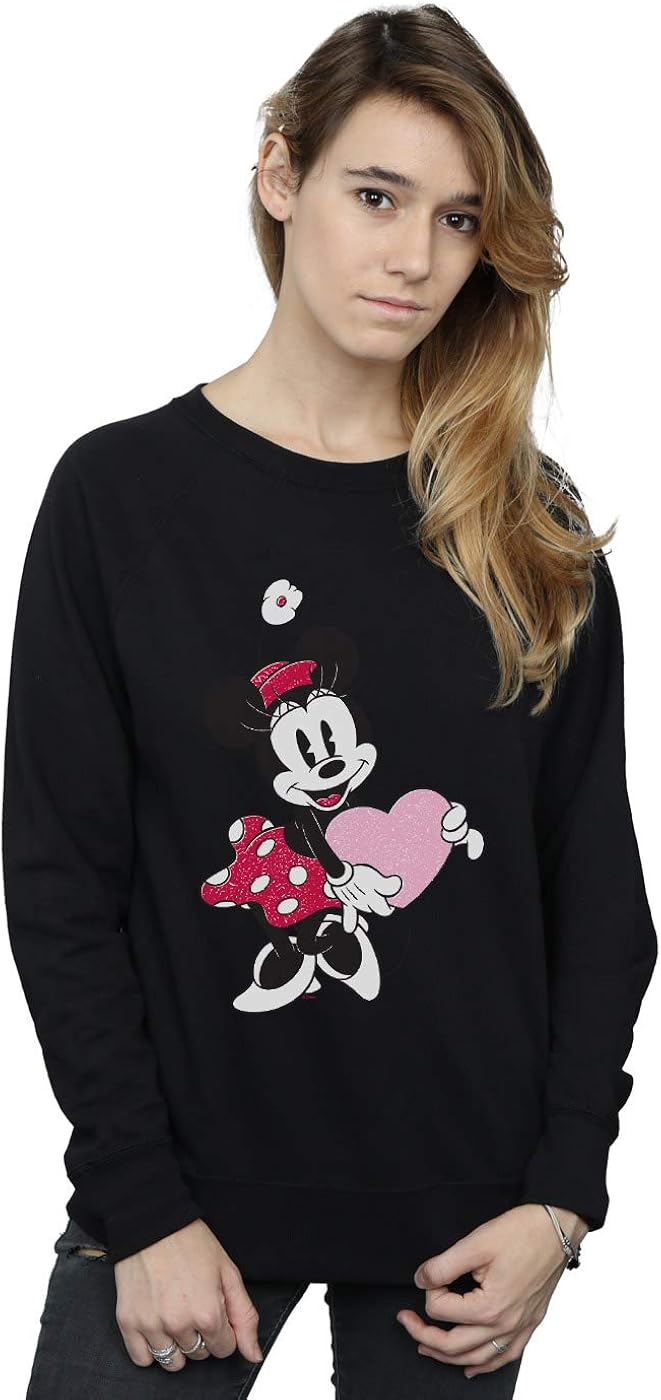 Disney Women's Minnie Mouse Love Heart Sweatshirt: Amazon.co.uk: Clothing