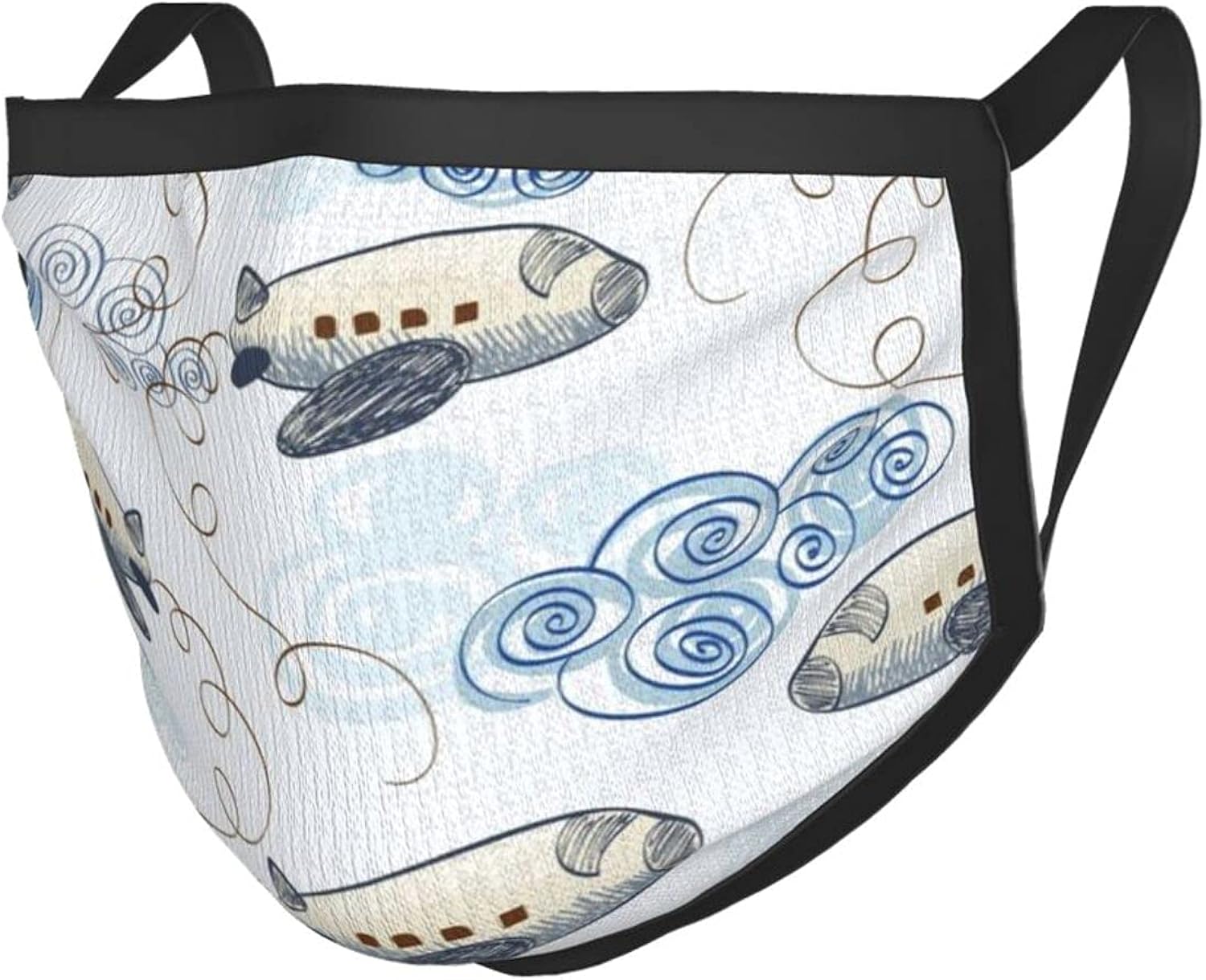 Cartoon Airplane Reusable Face Mask Outdoor Unisex Dust Cloth Mouth ...