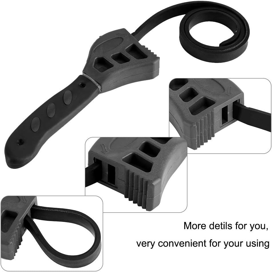 Strap Wrench Universal 500mm Adjustable Rubber Spanner with Strong ...