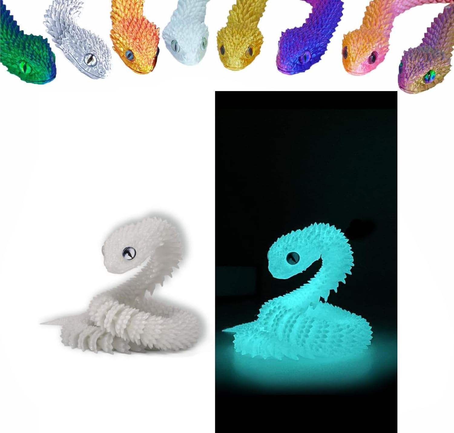 3D Printed Animals Set 3D Printed Snake Toys 3D Printed Articulated ...