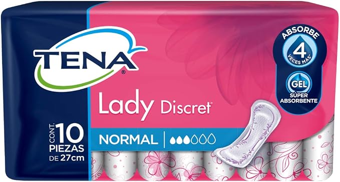 Tena Lady Tena Lady Discret Normal; Toalla Para Mujer, Incontinencia ...