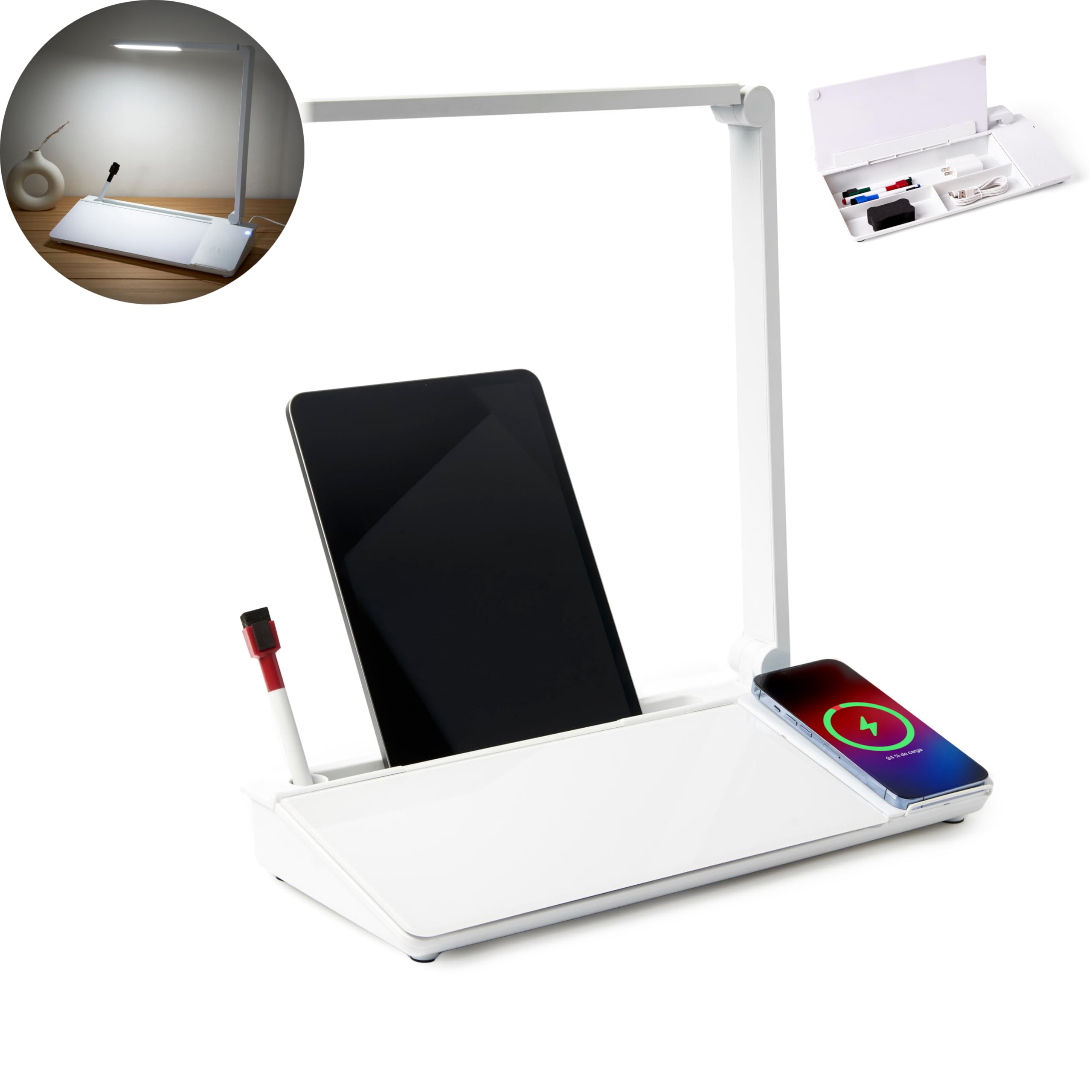 Garood Desktop Whiteboard with Wireless Charger and lamp Fast Charger ...