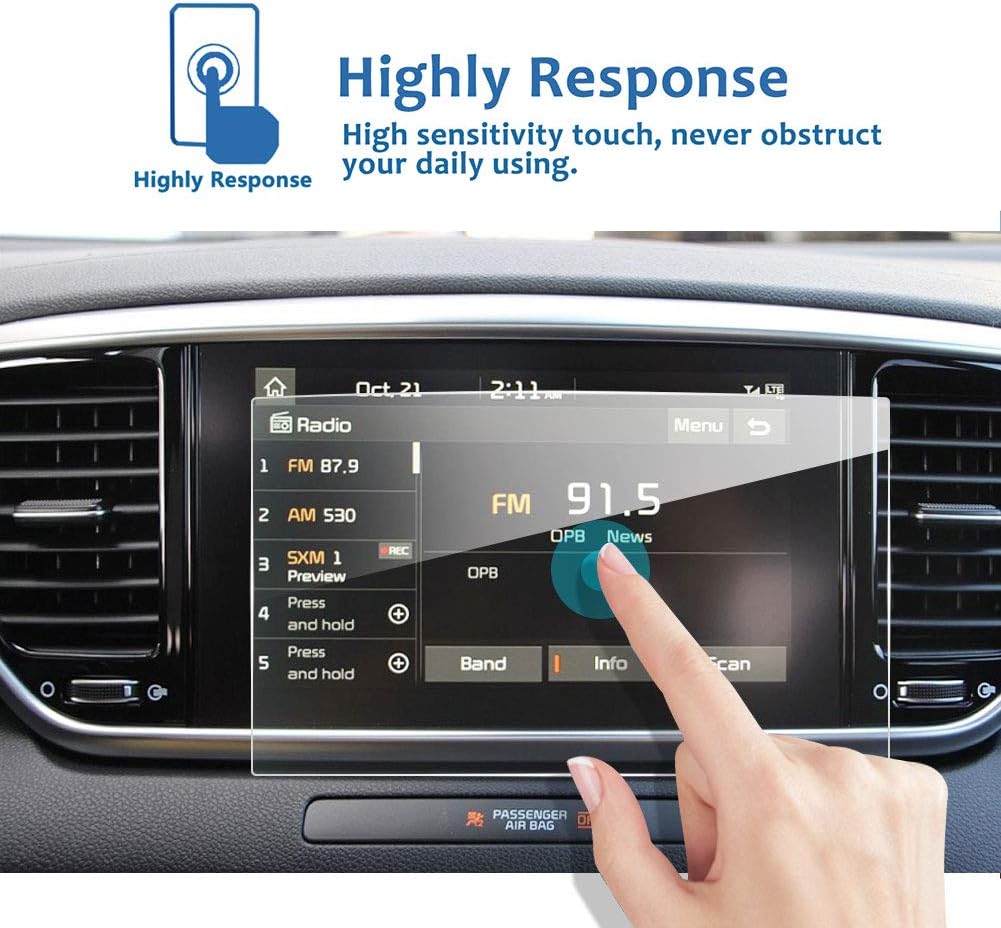 LFOTPP Tempered glass screen protector for Sportage 8 inch navigation ...