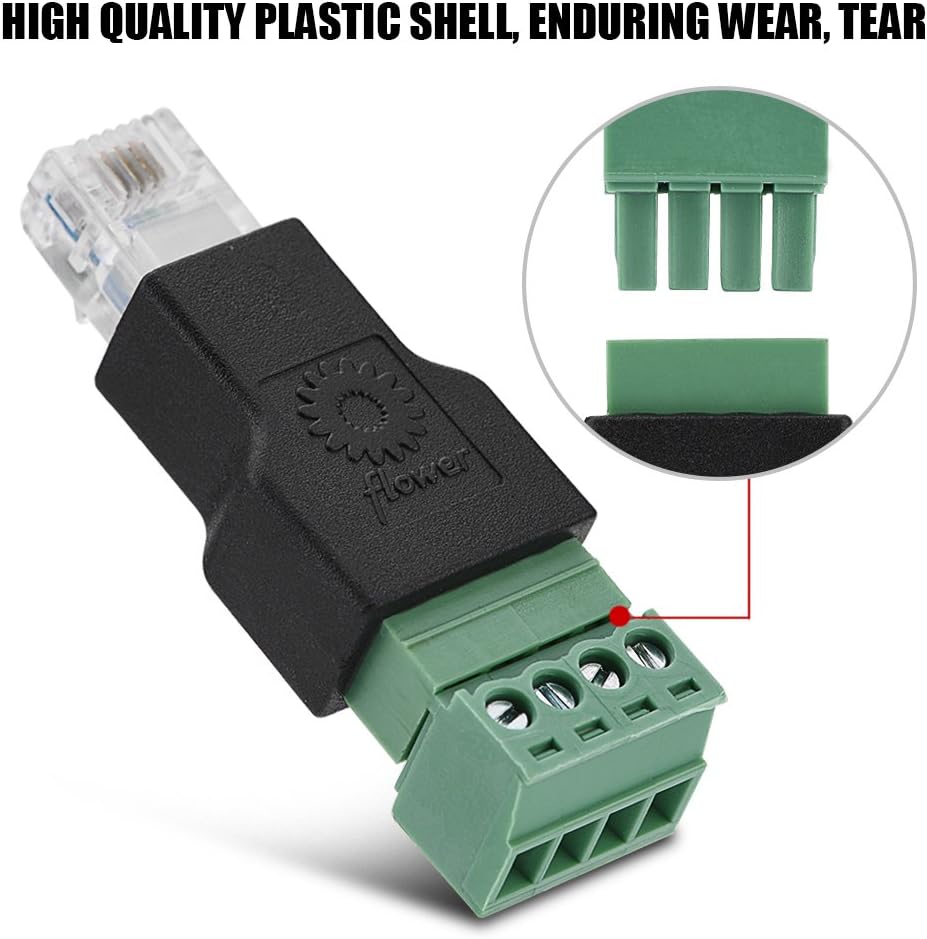 Vbestlife RJ11 Male Connector, Ethernet Connector RJ11 6P4C Male to 4 ...