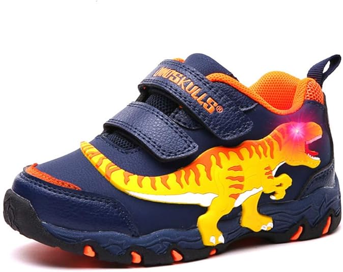 Boy Sneakers Light Up Shoes 3D T-Rex Dinosaur LED Shoes Flashing ...