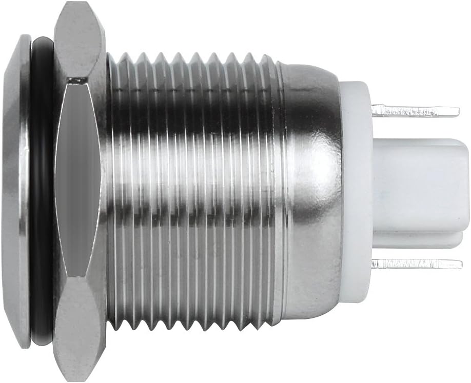 Larcele 16mm Push Button Switch Waterproof Latching Metal DIY Switch ...
