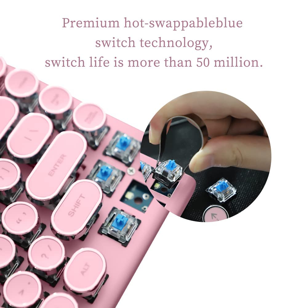 Mua Adventurers Typewriter Keyboard,Bluetooth Wireless Keyboard with 83 ...