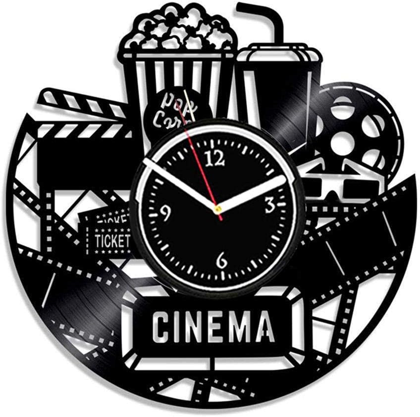 LucaSng Home Theater Cinema Vinyl Record Wall Clock Movie Film Time ...