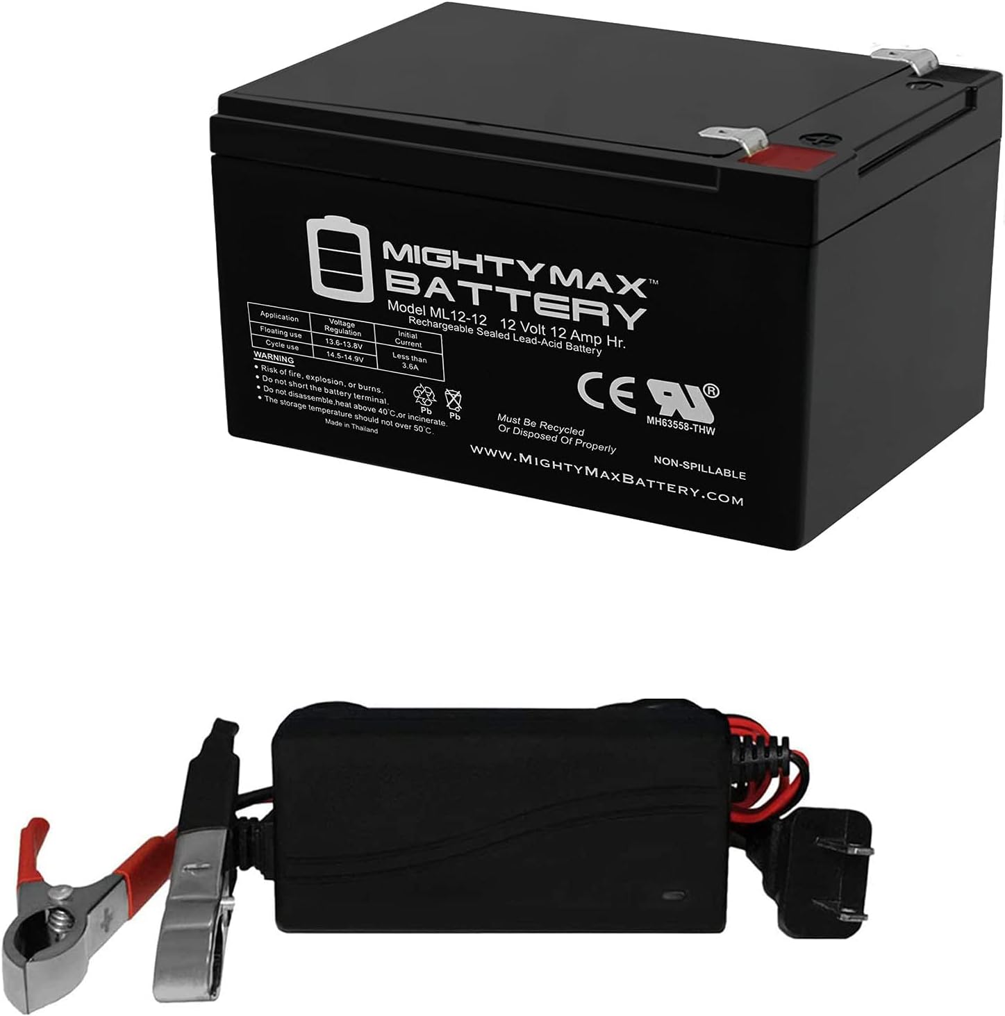 Amazon.com: Mighty Max Battery 12V 12AH Battery Replaces Yamaha ...
