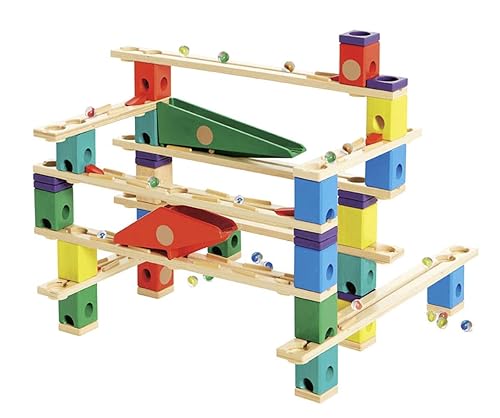 Hape Wooden Quadrilla Marble Run Vertigo Construction with Instruction ...