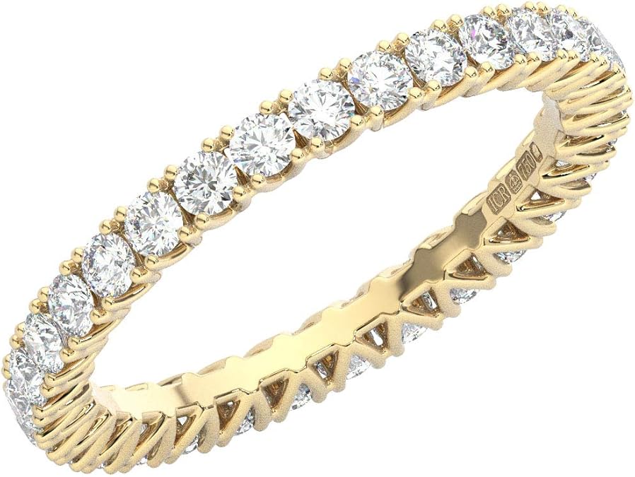 1.00ct Fishtail Set Round Brilliant Cut Diamonds Full Eternity Ring in ...