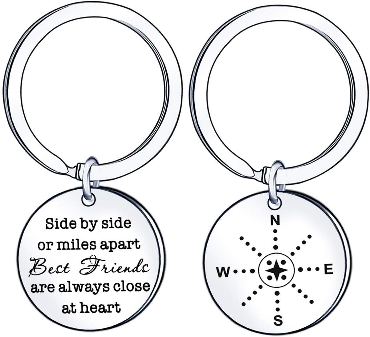Best Friend Gift,Two-Sided Lettering Friendship Keyring Key Ring for ...