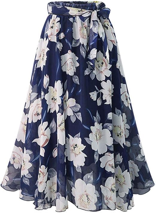 Damen Rock Lange Bohemian Drucken Rock Maxi Rock Festlich Rock Hochzeit ...