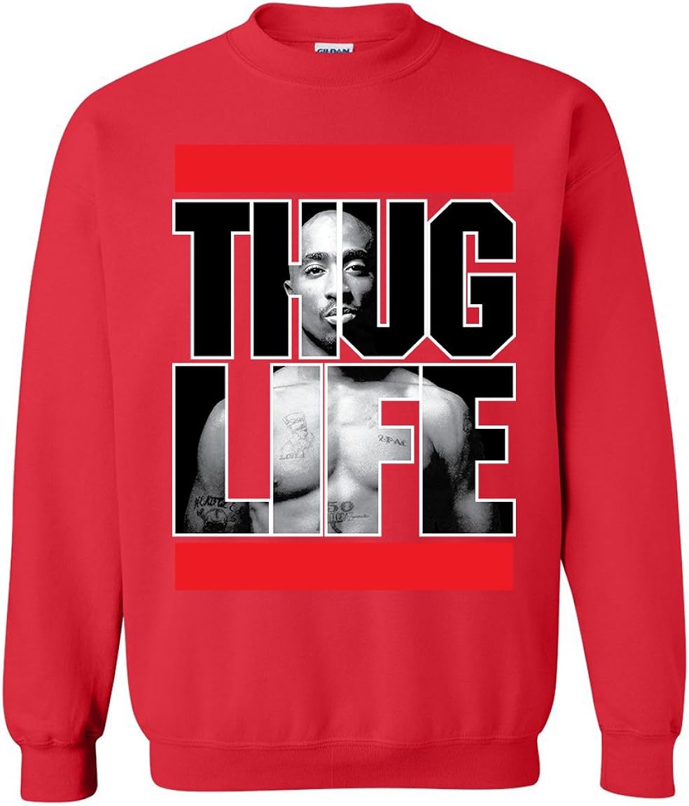Tupac 2pac Thug Life Rap Hip-Hop Artist Tupac Shakur Crewneck Sweater ...