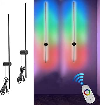 Amazon.com: Wall Lamps Set of Two, Plug in Wall Lights RGB LED Lighting ...