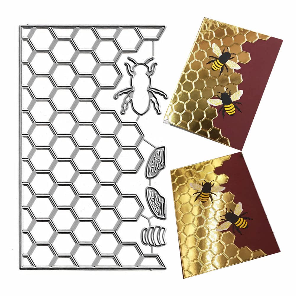 Metal Bee Honeybee Die Cuts, Web Honeycomb Background Cutting Die DIY ...