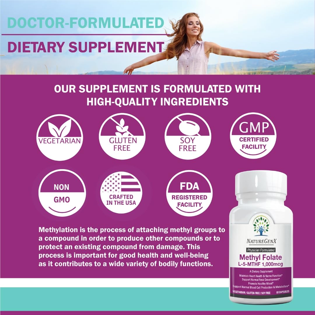Mua NatureGenX Methylfolate MTHRF Supplement - 1000 mcg Bioactive ...
