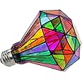 Greeogin Dimmable Stained Glass LED Light Bulb,Diamond Shape LED Bulb ...
