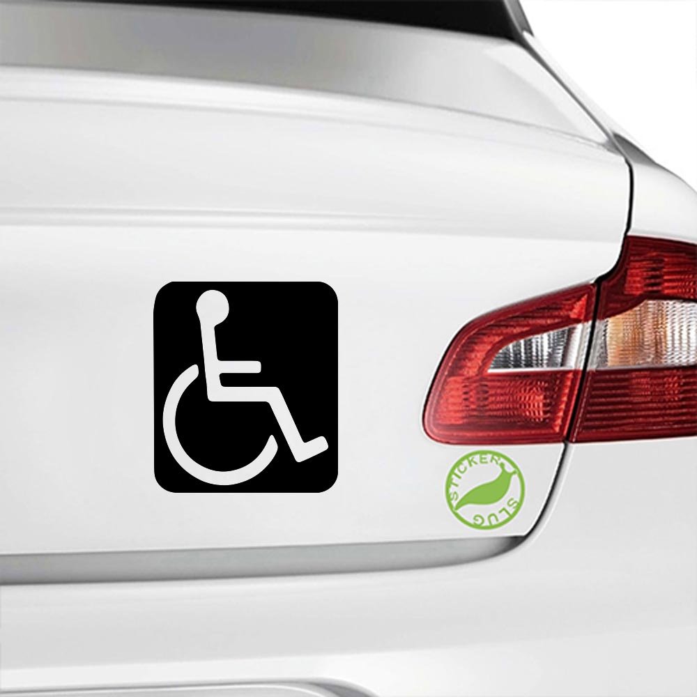 Amazon.com: Disabled Wheelchair Handicap Sign Decal Sticker (black, 5 ...