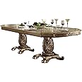 Amazon.com - ACME Vendome Dining Table w/Double Pedestal - Gold Patina ...