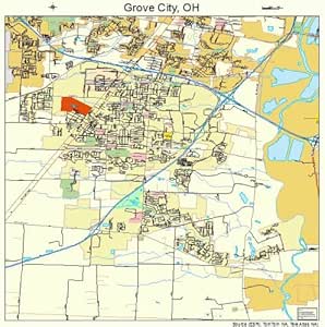 Amazon.com: Large Street & Road Map of Grove City, Ohio OH - Printed ...