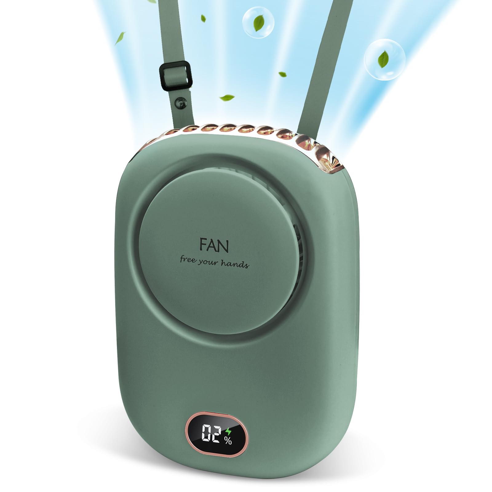 PiKaPiKaP Portable Neck Fan, Hanging Neck Fan Hands Free with ...