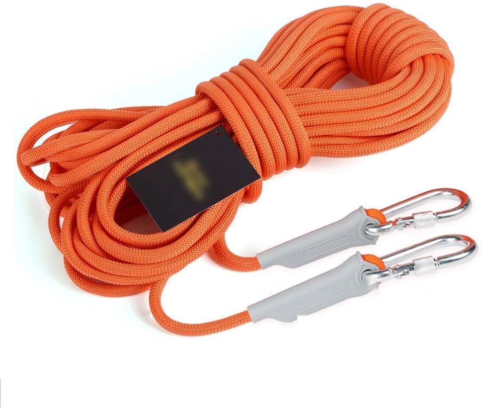 Rock Climbing Rope, Safety Rope With 2 Hooks, All Purpose High Strength ...