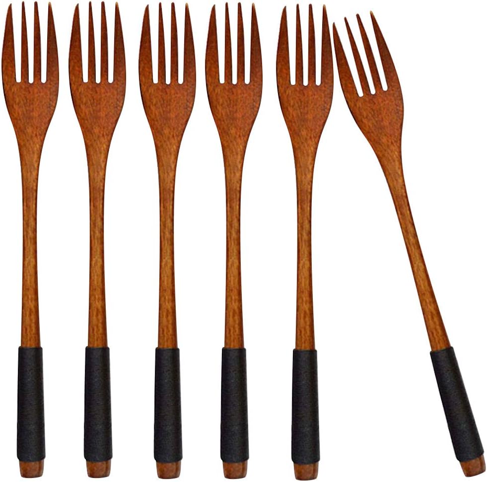 TOOGOO Fourchette en Bois Massif pour Desserts, Croustilles, Collations ...