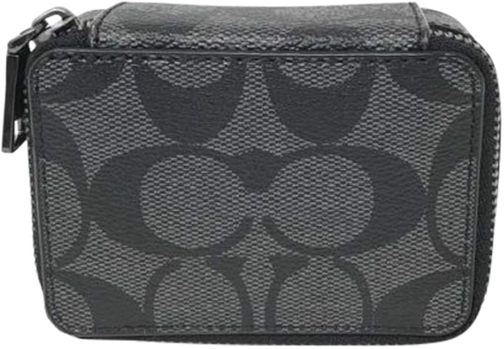 Amazon.com: Coach Signature Triple Pill Box Black Charcoal/Black: Shoes