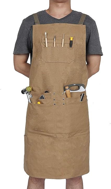 Unisex Tool Apron, Heavy Duty Canvas Work Apron, Easy Adjustable ...