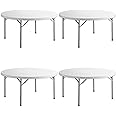 Amazon.com: 5 ft Commercial Round Table 4 Pack! Round Cafeteria Table ...