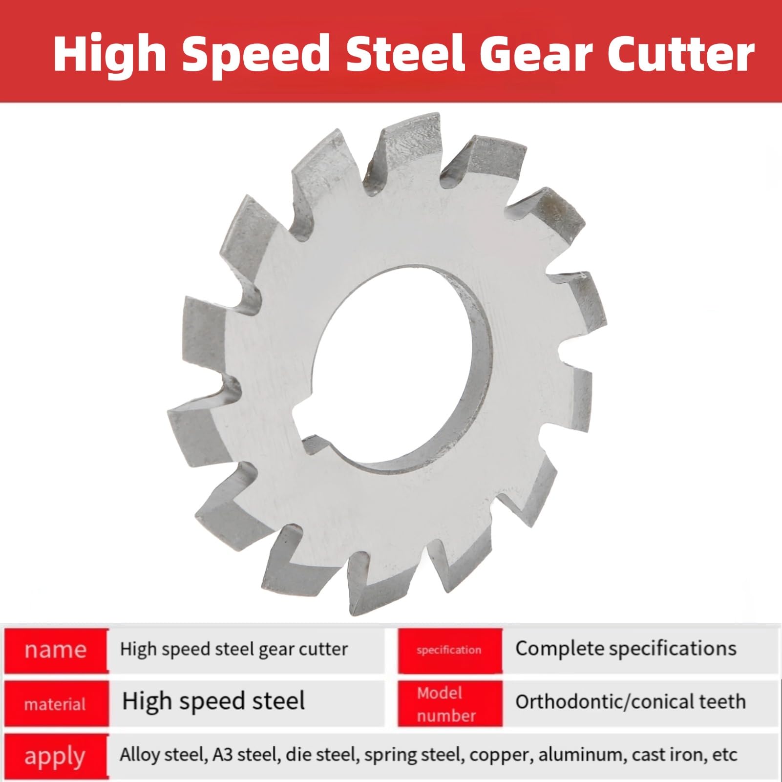 8Pcs Gear Cutter High Speed Steel Milling Cutter 20° Pressure Angle ...