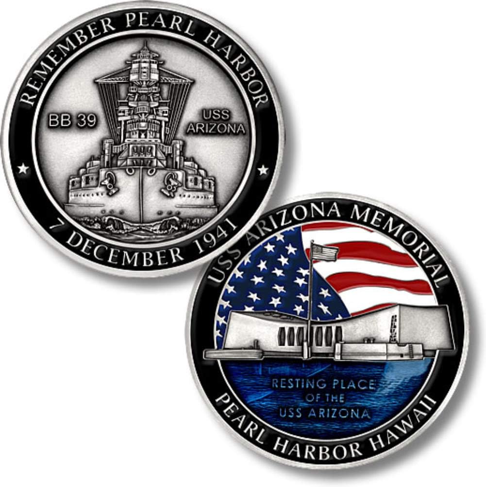 Amazon.com: USS Arizona Memorial Pearl Harbor Challenge Coin: Toys & Games