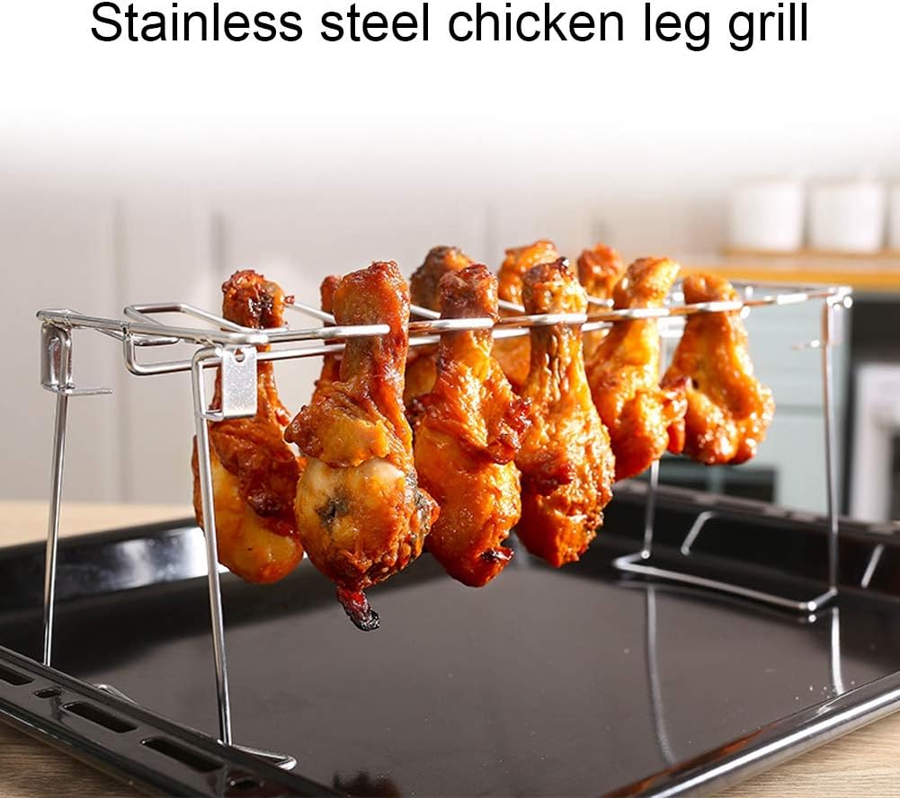 Chicken Leg Grill Rack 2pcs Stainless Steel BBQ Chicken Wing Leg Rack ...