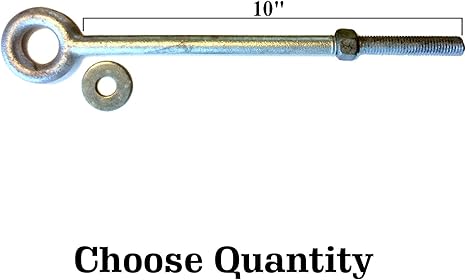 Eye Bolt Forged Galvanized 1/2 Inch X 10 Inch, Eye Bolt with Washer and ...